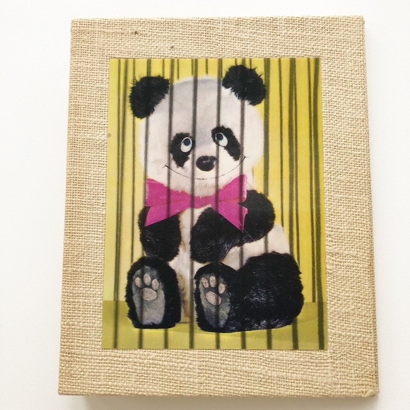 Hallmark | Office | Vtg 968 Hallmark Burlap Lenticular Panda Binder ...